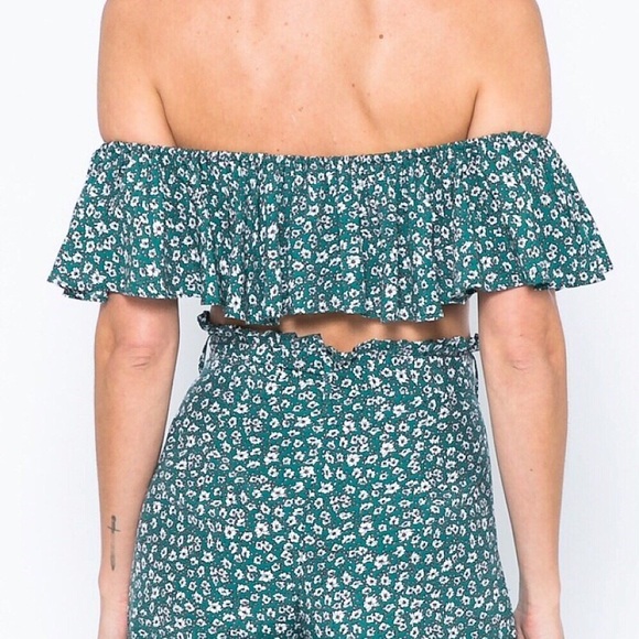 Tops | Floral Ruffle Bandeau Top | Poshmark